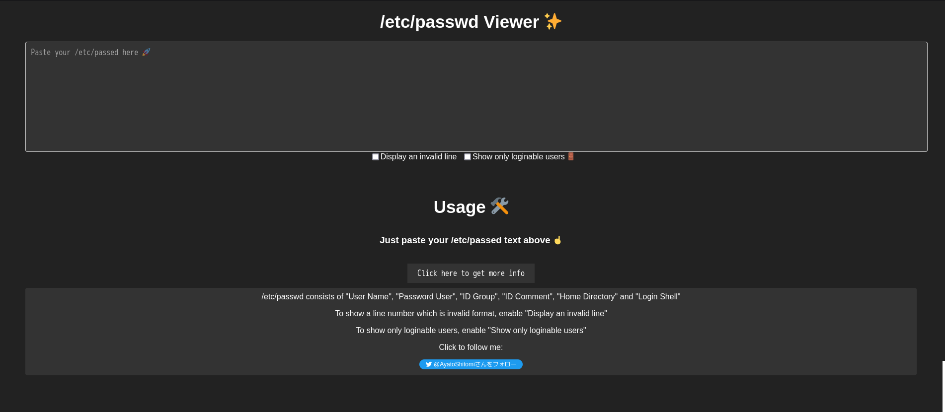 Linux /etc/passwd Viewer